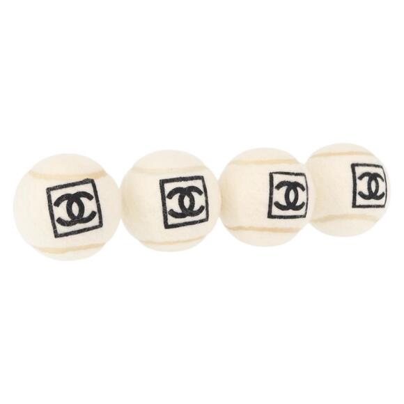 CHANEL | Other | Chanel Sports Line Set Of 4 Tennis Balls White Cc Auth ...